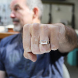 Sterling Silver and Enamel Runs With Wolves Ring - Script Hand Writing ...