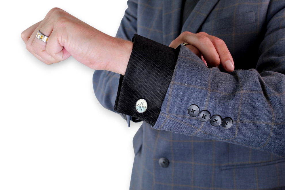 Sterling Silver and Vitreous Enamel Narwhal Cufflinks – Mark Poulin Jewelry