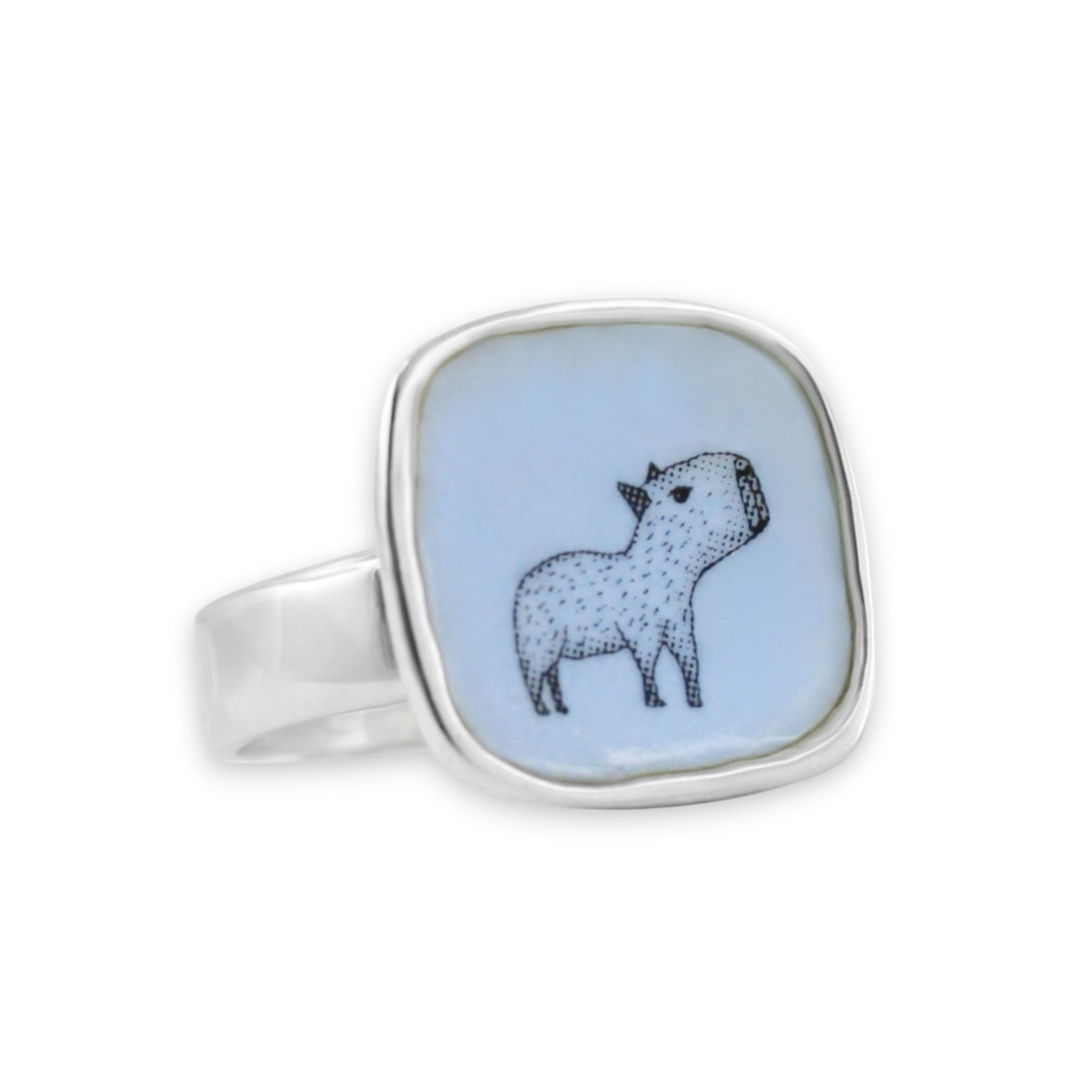 Sterling Silver Capybara Ring with Kiln Fired Vitreous Enamel - Capyba ...