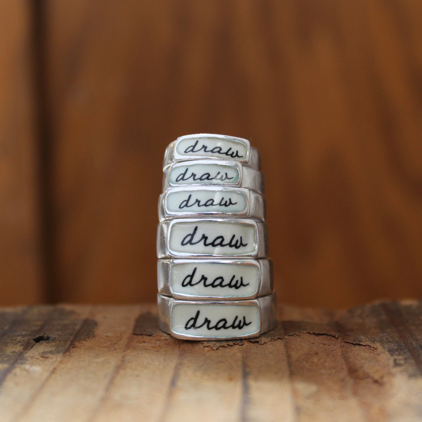 Sterling Silver and Enamel Draw Band Ring for Artist and Makers – Mark ...