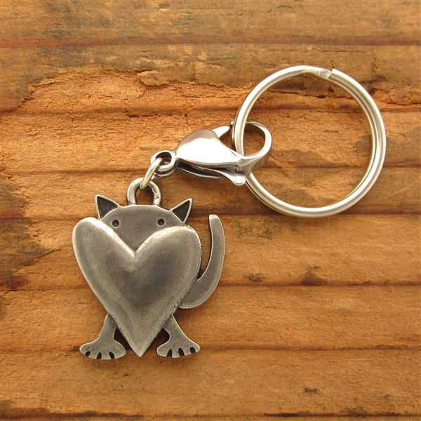 Pewter Cat Keychain – Mark Poulin Jewelry