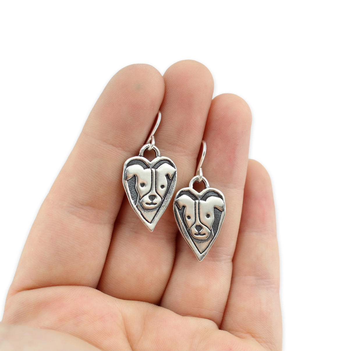 Sterling Silver Jack Russell Terrier Charm Earrings on 925 Ear Wires ...