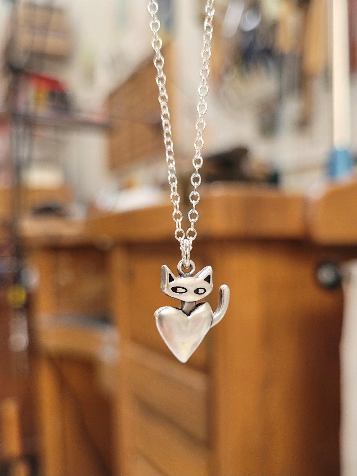 Tiny Sneaky Cat Charm Necklace - Small, Detailed and Adorable! Cat Jew ...