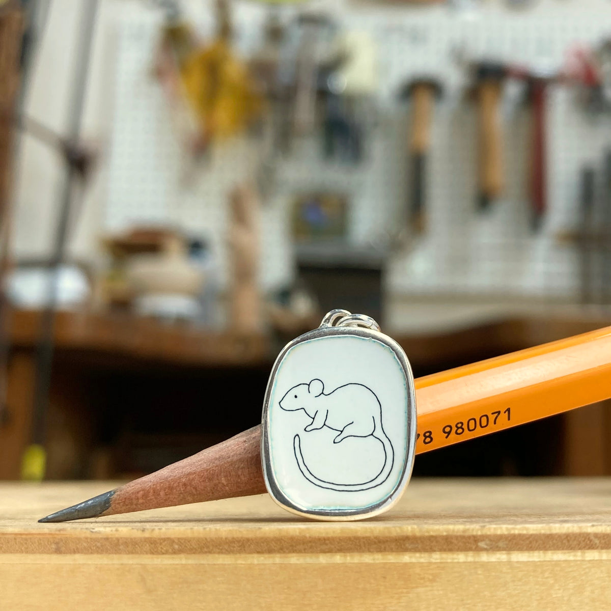 Sterling Silver Rat Pendant on Adjustable Chain - Rat Jewelry – Mark ...